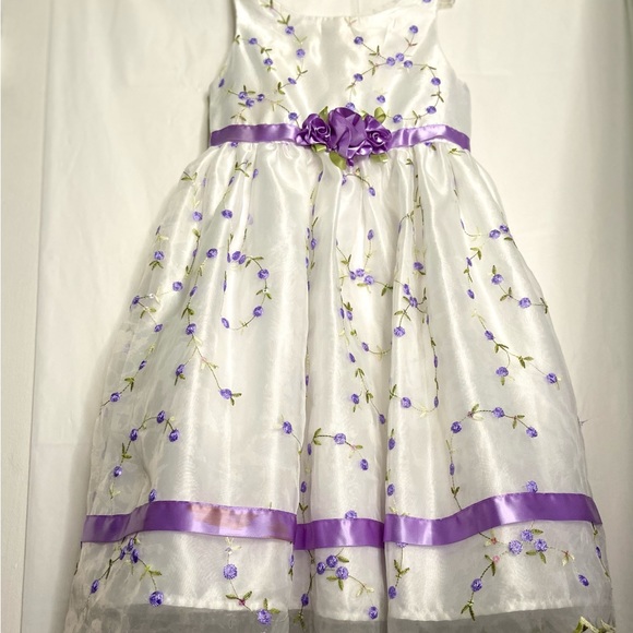 Youngland | Dresses | Youngland Girls Cream And Lavender Floral Special ...